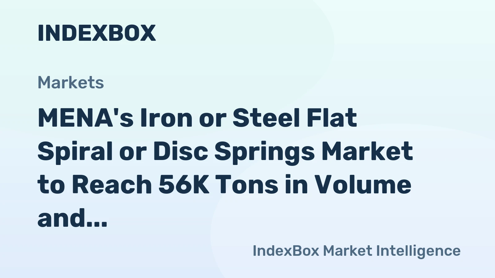 MENA's Iron or Steel Flat Spiral or Disc Springs Market to Reach 56K Tons in Volume and $487M in Value by 2035