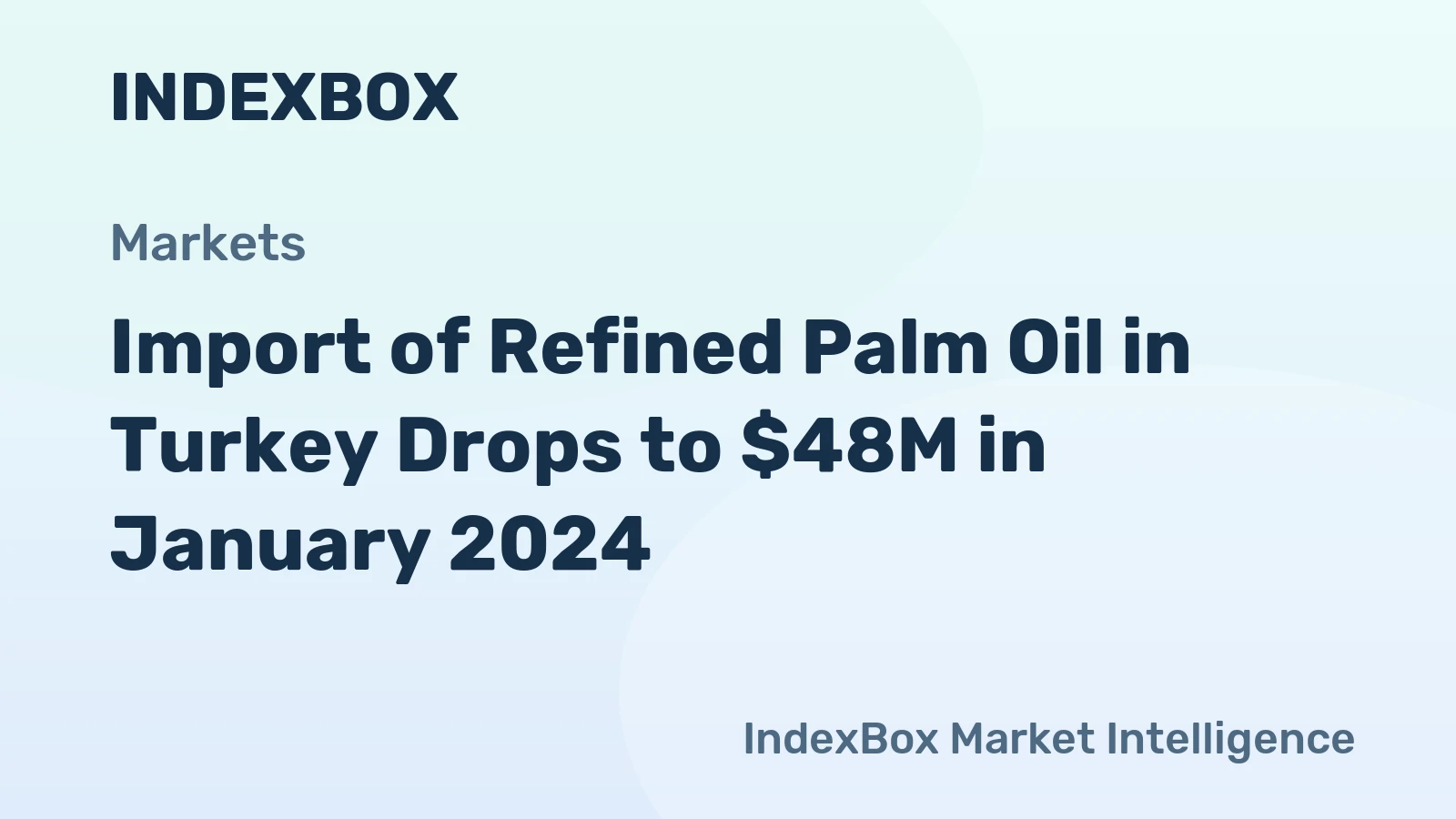 Import of Refined Palm Oil in Turkey Drops to $48M in January 2024