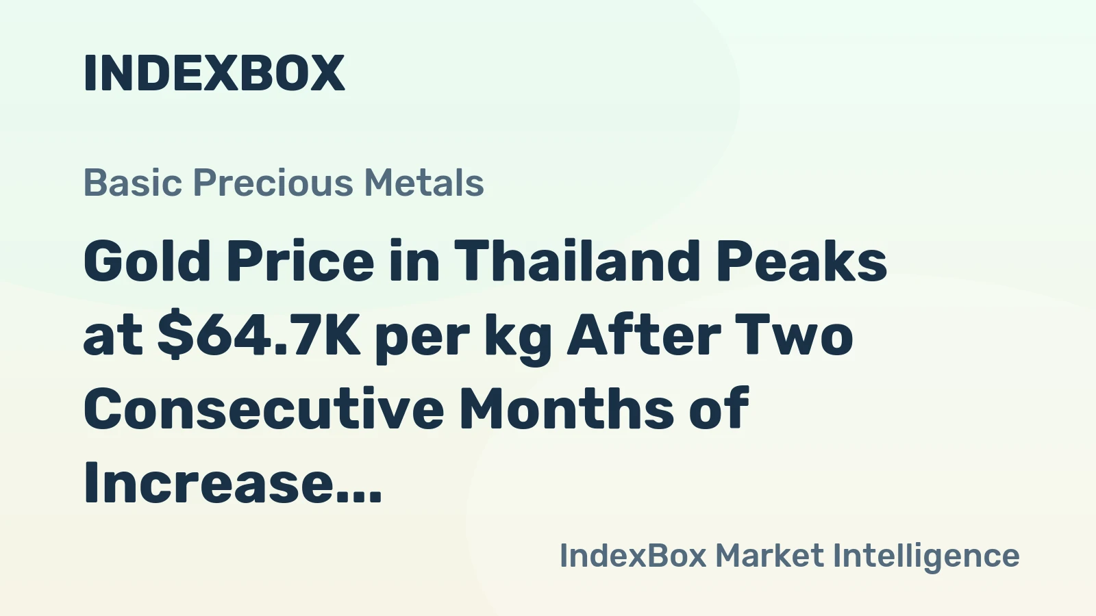 Gold Price in Thailand Peaks at $64.7K per kg After Two Consecutive Months of Increase