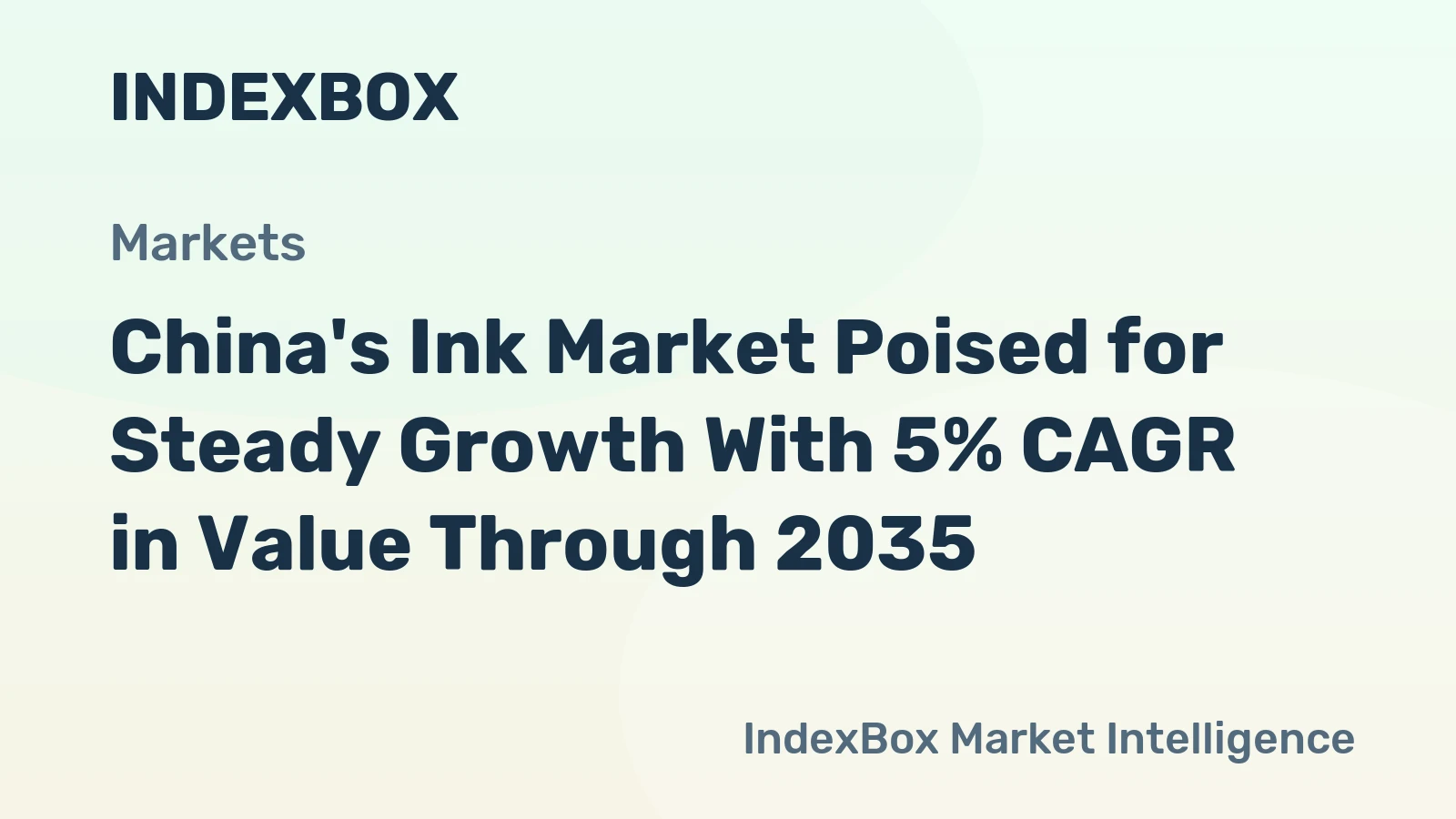 China's Ink Market Poised for Steady Growth With 5% CAGR in Value Through 2035