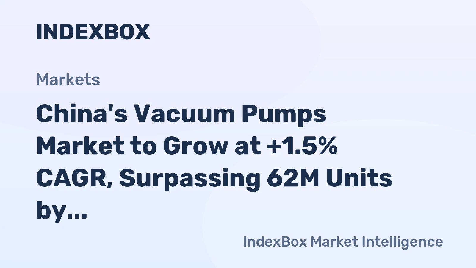 China's Vacuum Pumps Market to Grow at +1.5% CAGR, Surpassing 62M Units by 2035