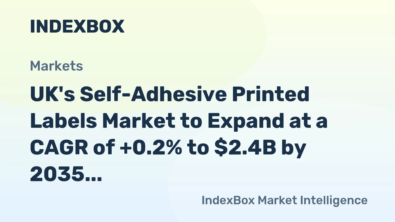 UK's Self-Adhesive Printed Labels Market to Expand at a CAGR of +0.2% to $2.4B by 2035