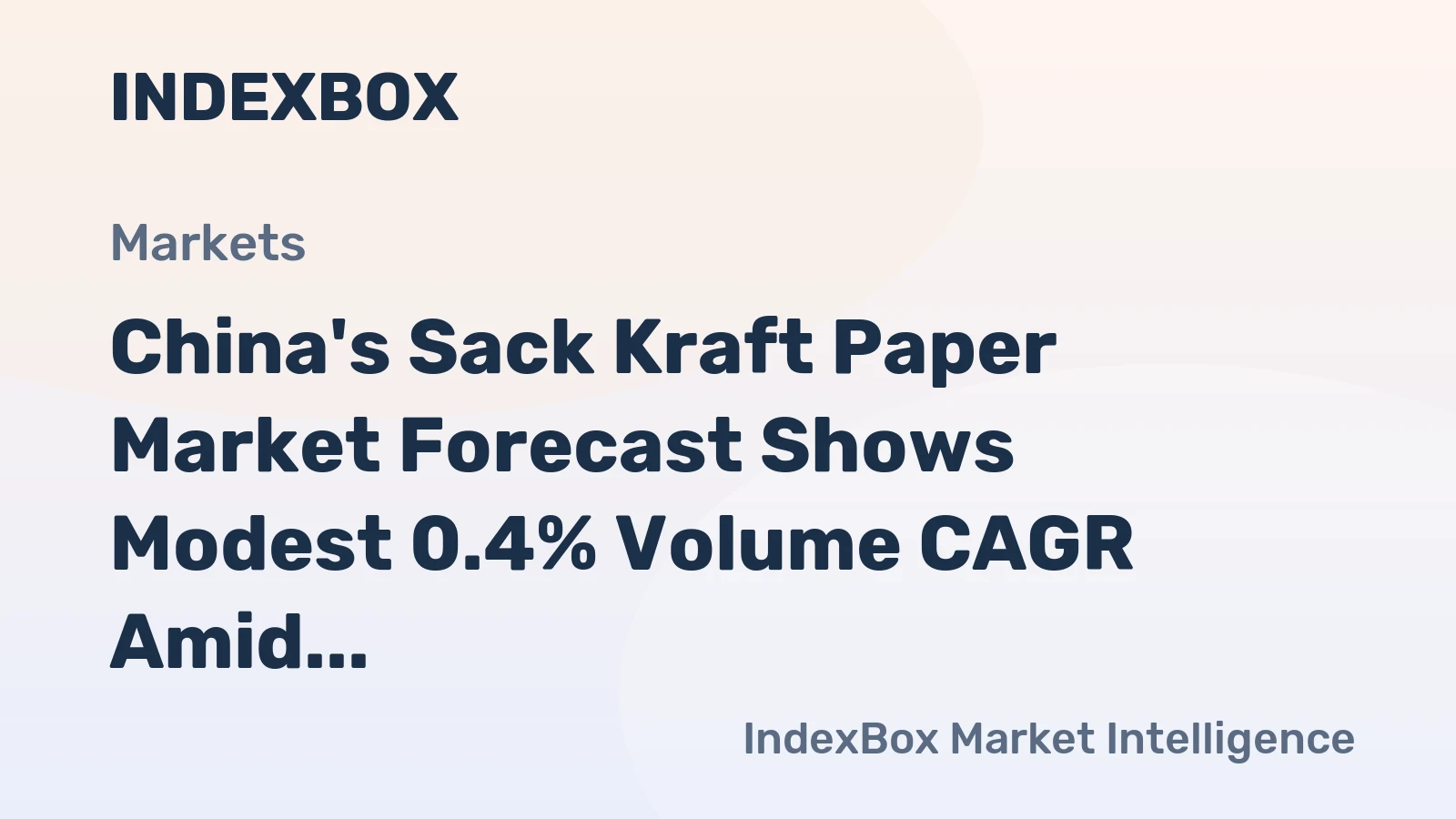 China's Sack Kraft Paper Market Forecast Shows Modest 0.4% Volume CAGR Amid Rising Import Dependency