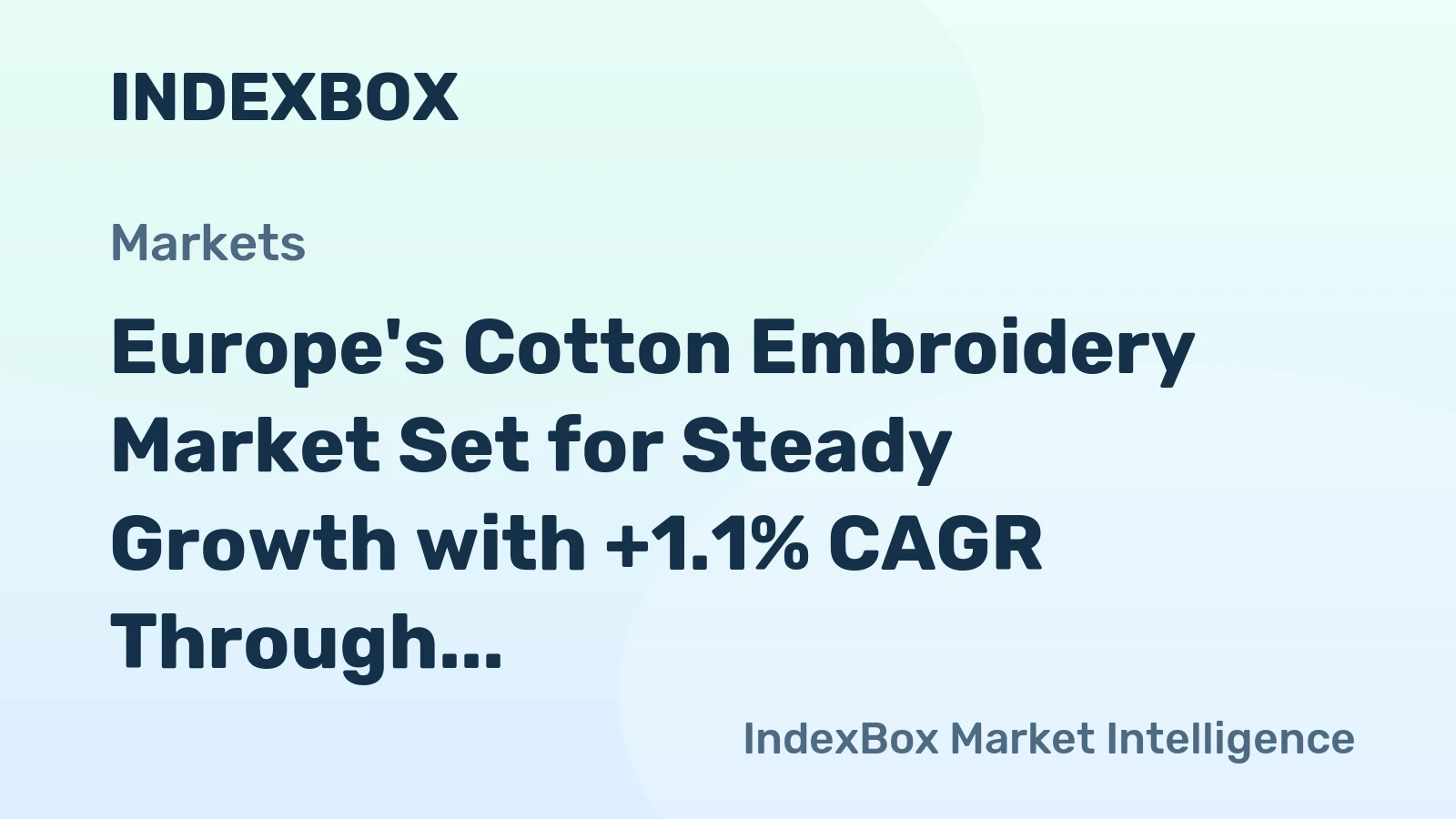 Europe's Cotton Embroidery Market Set for Steady Growth with +1.1% CAGR Through 2035