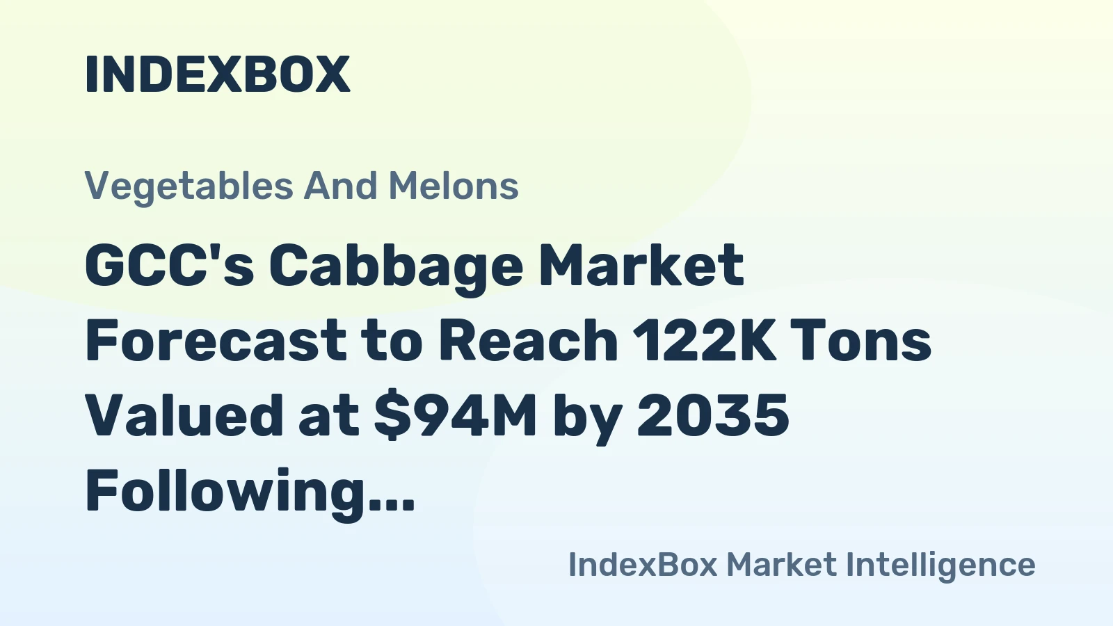 GCC's Cabbage Market Forecast to Reach 122K Tons Valued at $94M by 2035 Following Recent Contraction