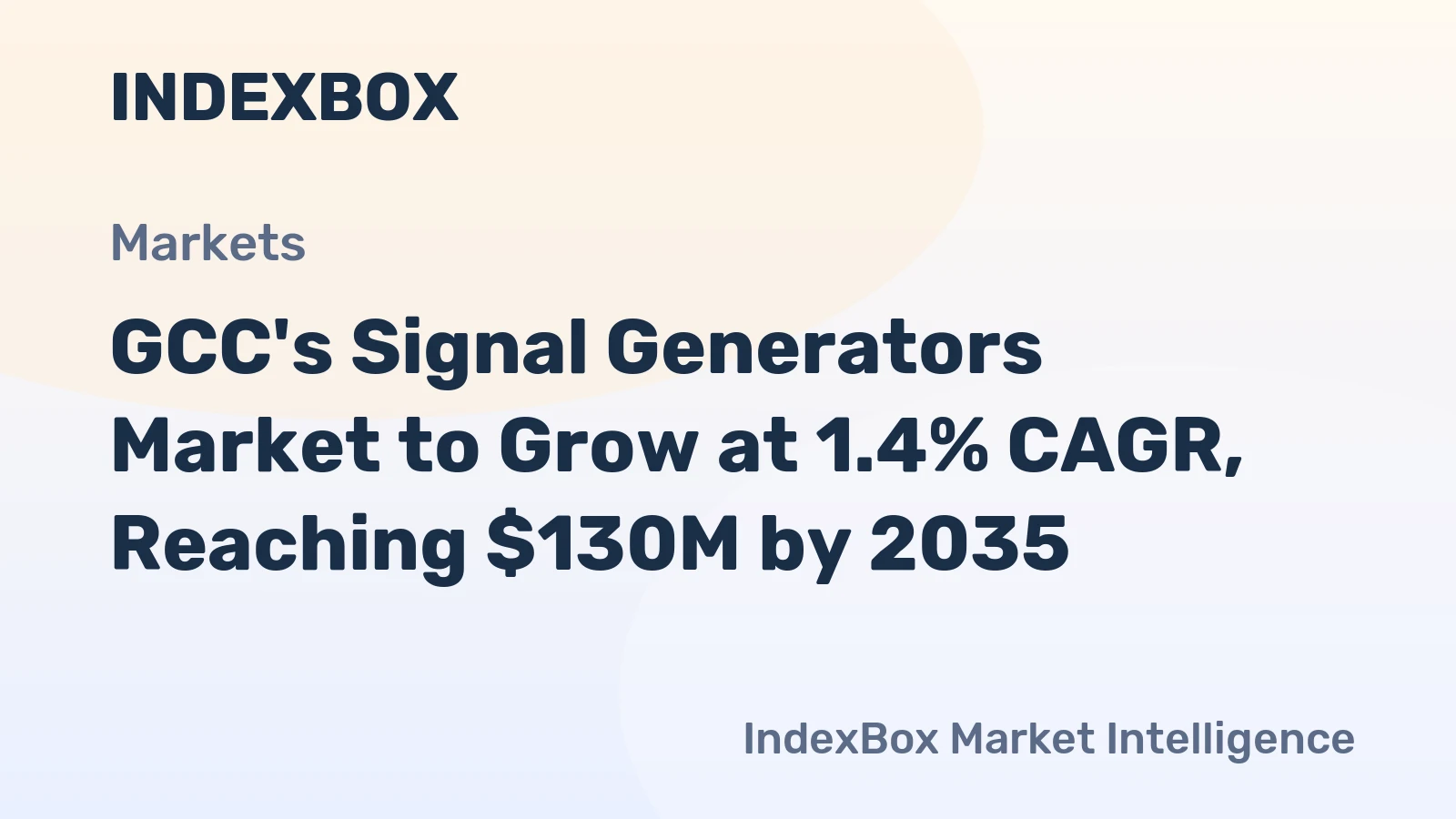 GCC's Signal Generators Market to Grow at 1.4% CAGR, Reaching $130M by 2035