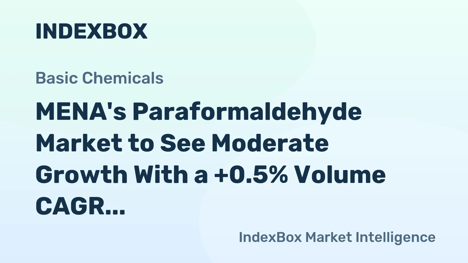 MENA's Paraformaldehyde Market to See Moderate Growth With a +0.5% Volume CAGR Through 2035