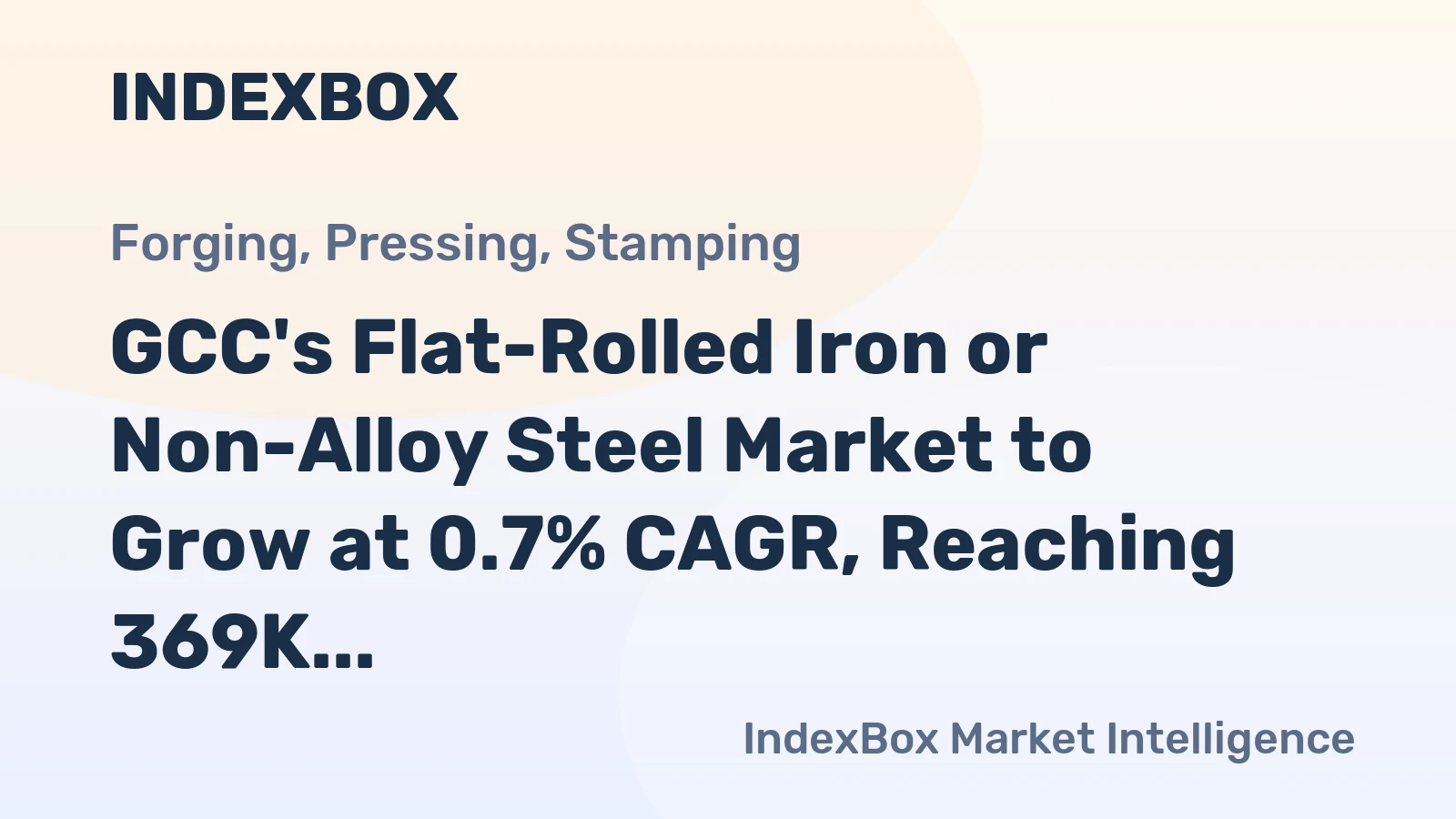 GCC's Flat-Rolled Iron or Non-Alloy Steel Market to Grow at 0.7% CAGR, Reaching 369K Tons by 2035