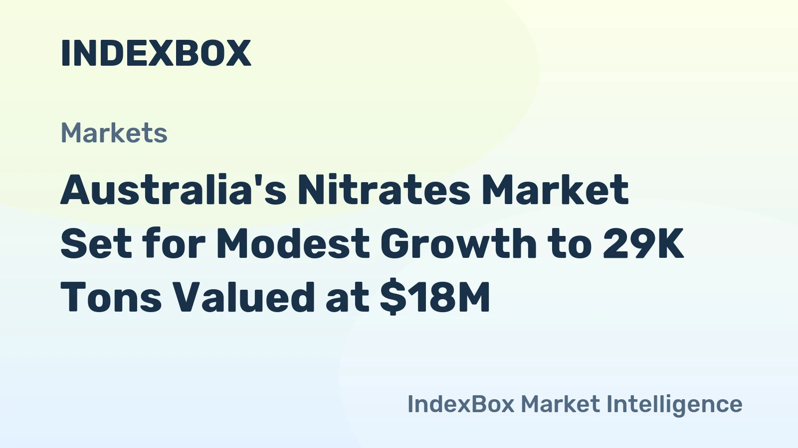 Australia's Nitrates Market Set for Modest Growth to 29K Tons Valued at $18M