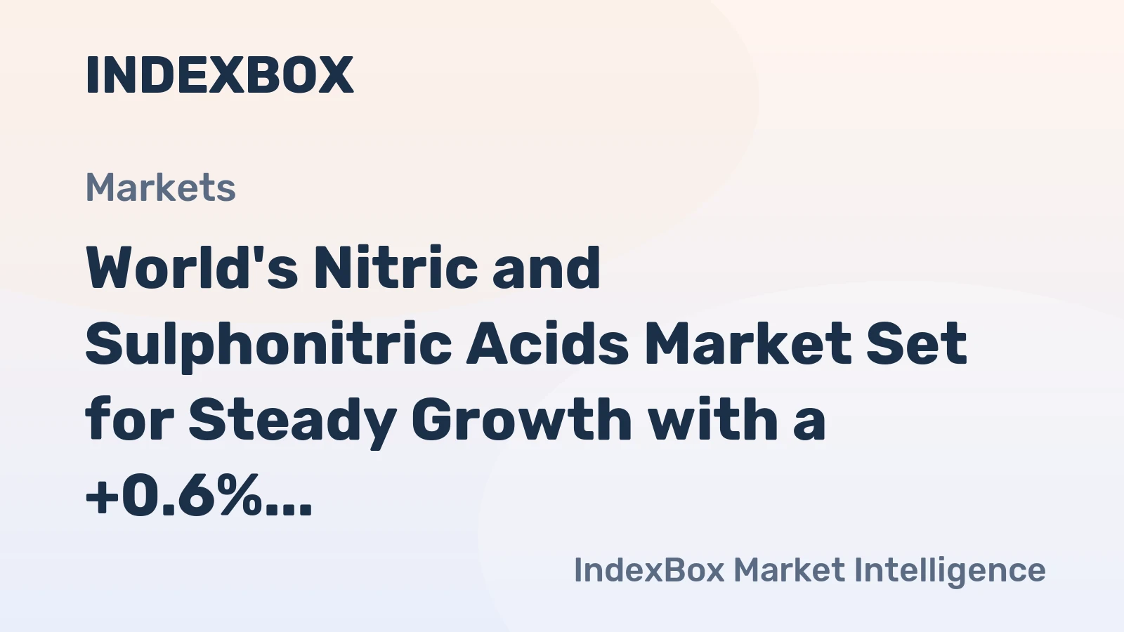 World's Nitric and Sulphonitric Acids Market Set for Steady Growth with a +0.6% CAGR Through 2035