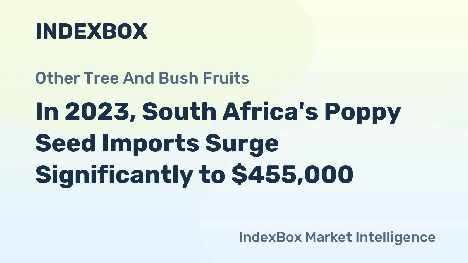 In 2023, South Africa's Poppy Seed Imports Surge Significantly to $455,000.