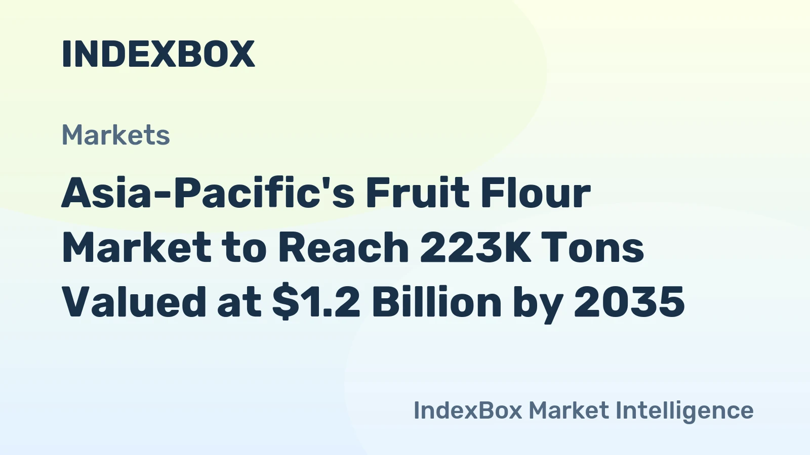 Asia-Pacific's Fruit Flour Market to Reach 223K Tons Valued at $1.2 Billion by 2035