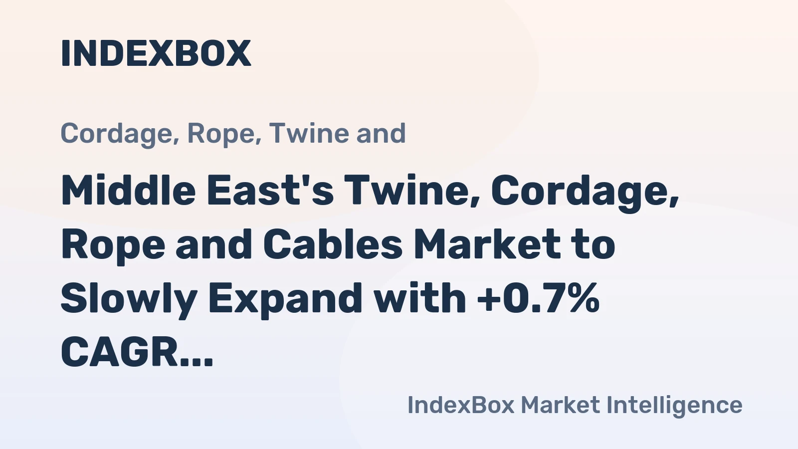 Middle East's Twine, Cordage, Rope and Cables Market to Slowly Expand with +0.7% CAGR by 2035