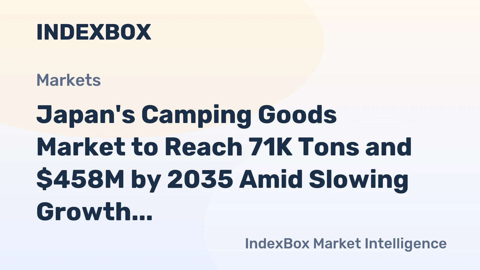 Japan's Camping Goods Market to Reach 71K Tons and $458M by 2035 Amid Slowing Growth