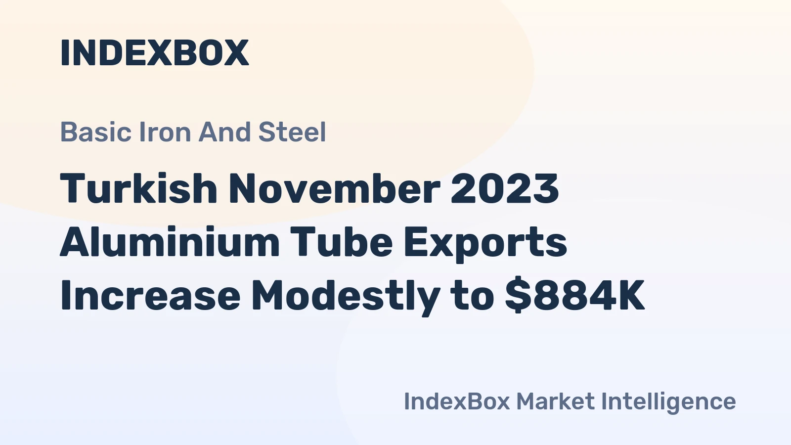 Turkish November 2023 Aluminium Tube Exports Increase Modestly to $884K