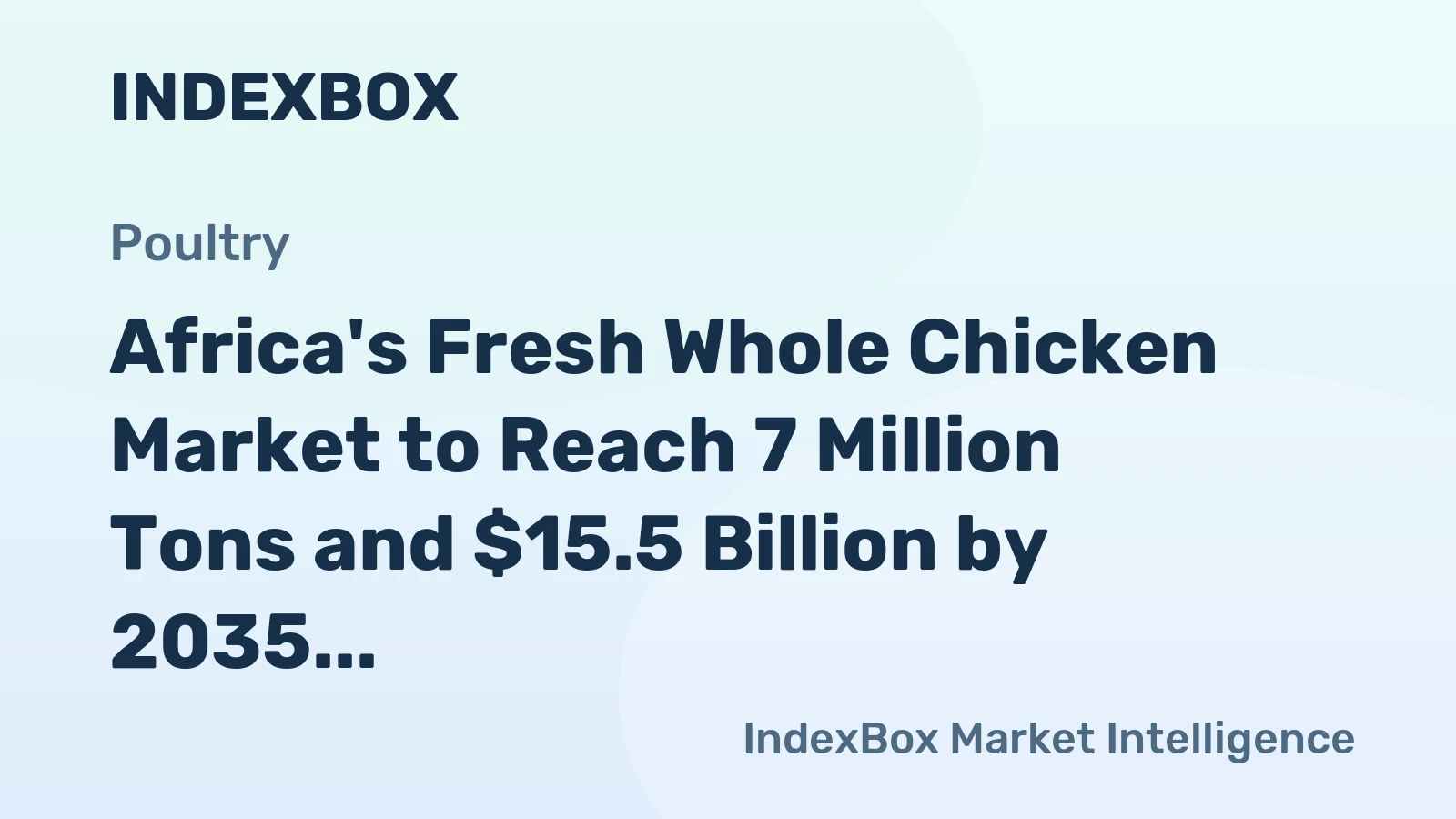 Africa's Fresh Whole Chicken Market to Reach 7 Million Tons and $15.5 Billion by 2035