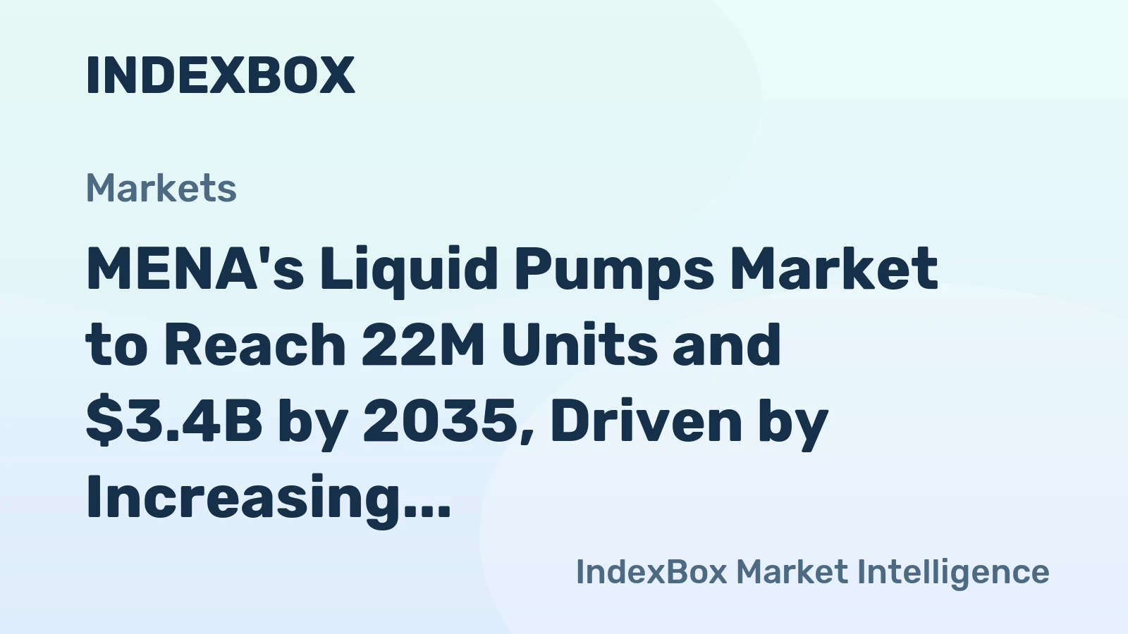 MENA's Liquid Pumps Market to Reach 22M Units and $3.4B by 2035, Driven by Increasing Demand