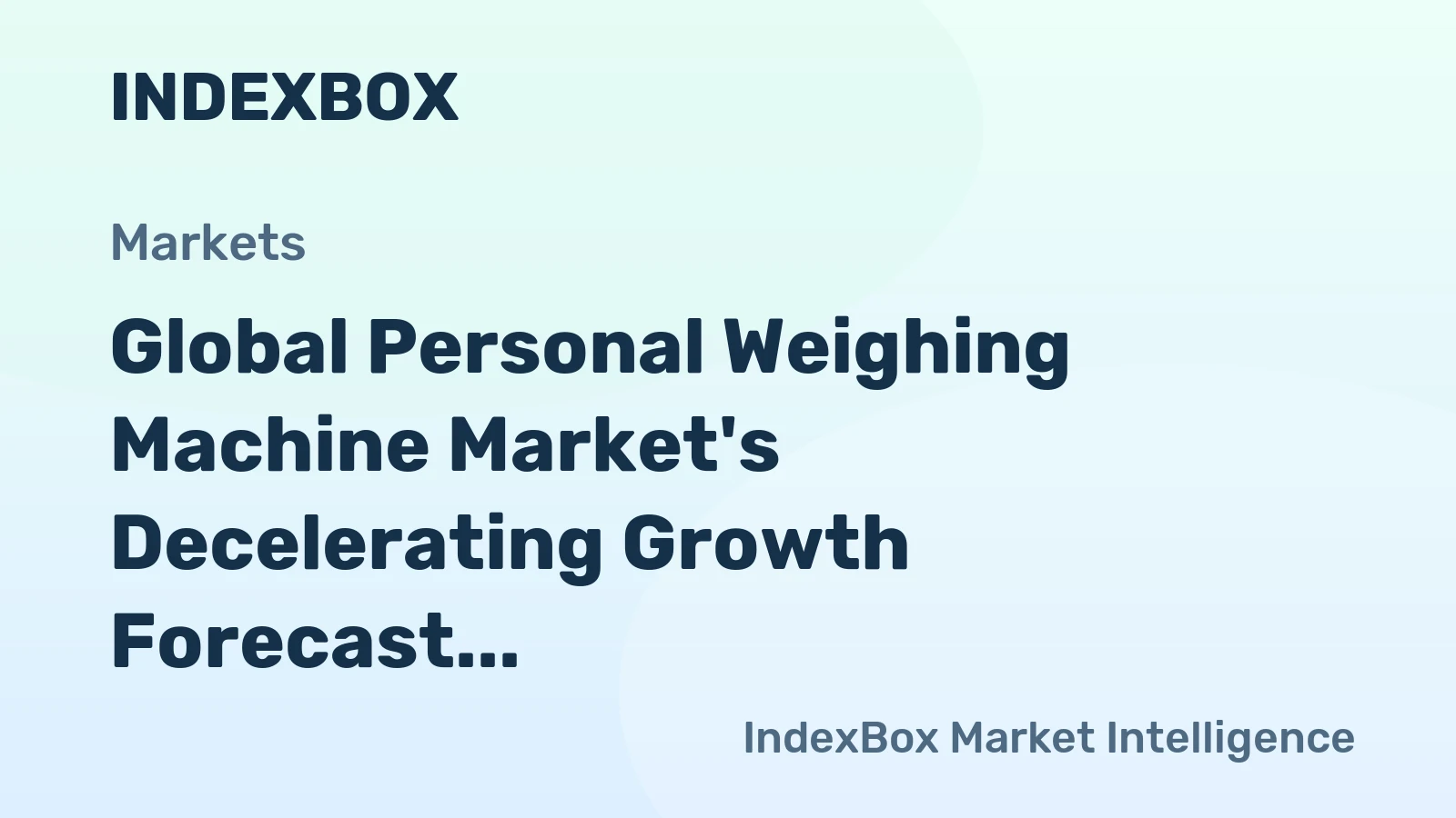 Global Personal Weighing Machine Market's Decelerating Growth Forecast at 1.5% CAGR to 2035