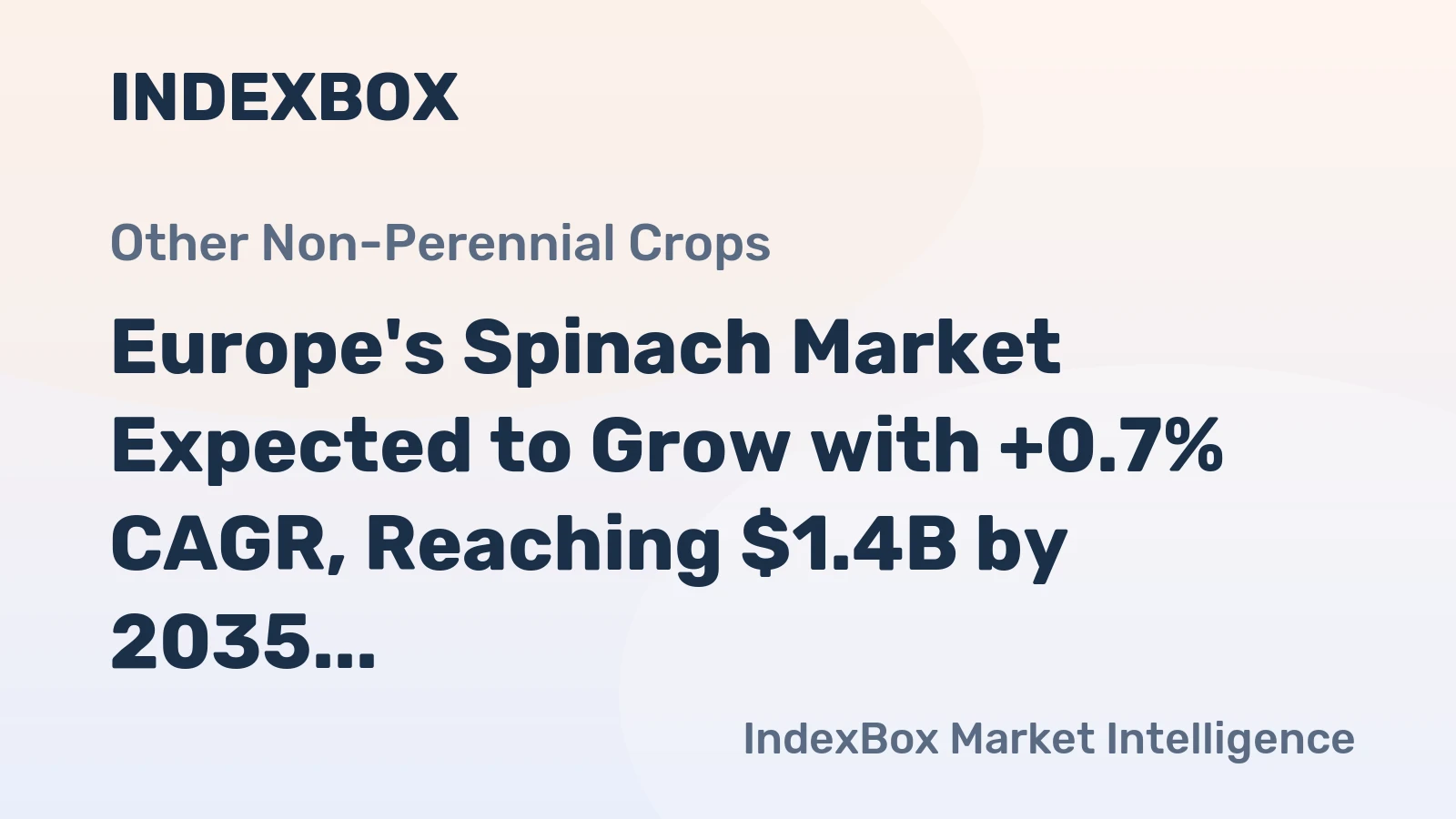Europe's Spinach Market Expected to Grow with +0.7% CAGR, Reaching $1.4B by 2035