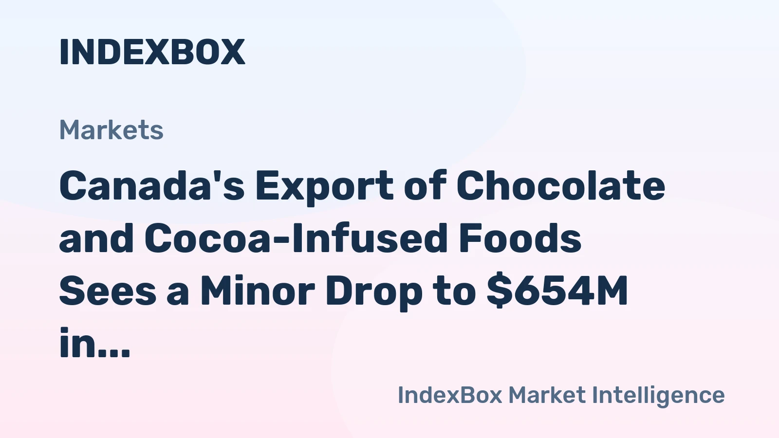 Canada's Export of Chocolate and Cocoa-Infused Foods Sees a Minor Drop to $654M in 2023