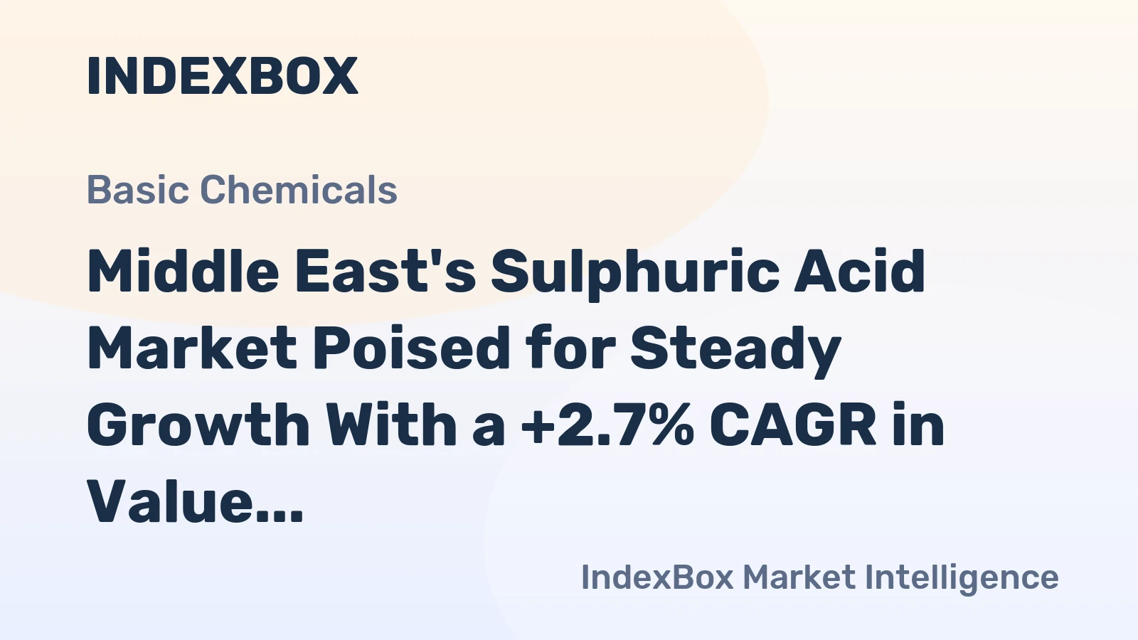 Middle East's Sulphuric Acid Market Poised for Steady Growth With a +2.7% CAGR in Value Through 2035