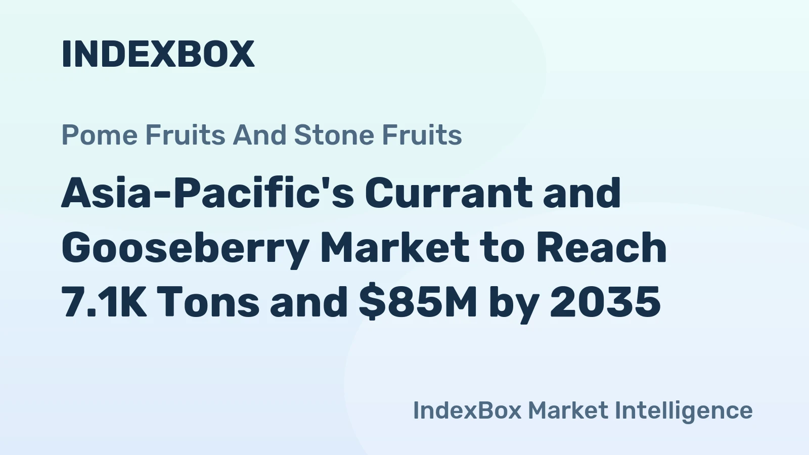 Asia-Pacific's Currant and Gooseberry Market to Reach 7.1K Tons and $85M by 2035