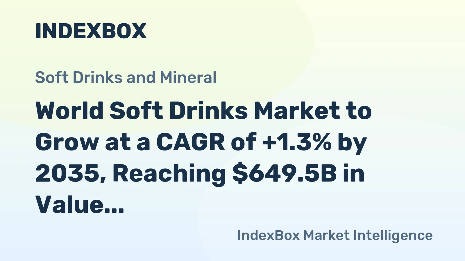 World Soft Drinks Market to Grow at a CAGR of +1.3% by 2035, Reaching $649.5B in Value