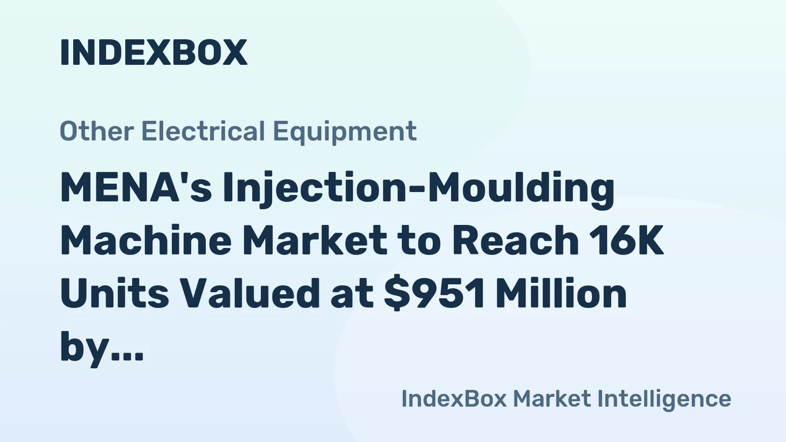 MENA's Injection-Moulding Machine Market to Reach 16K Units Valued at $951 Million by 2035