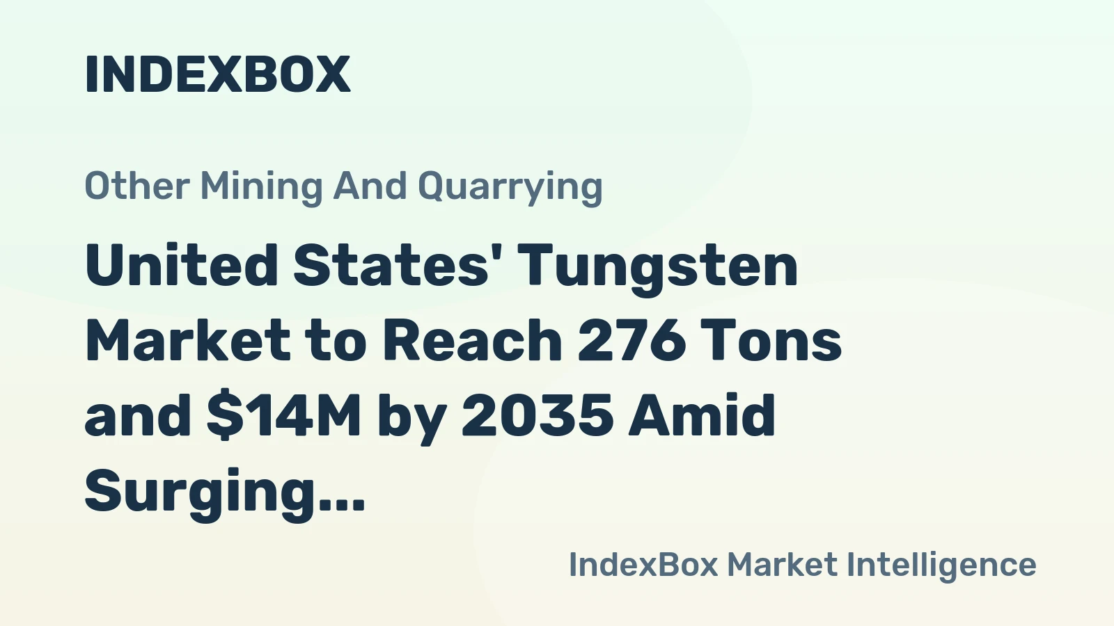 United States' Tungsten Market to Reach 276 Tons and $14M by 2035 Amid Surging Demand and Import Reliance