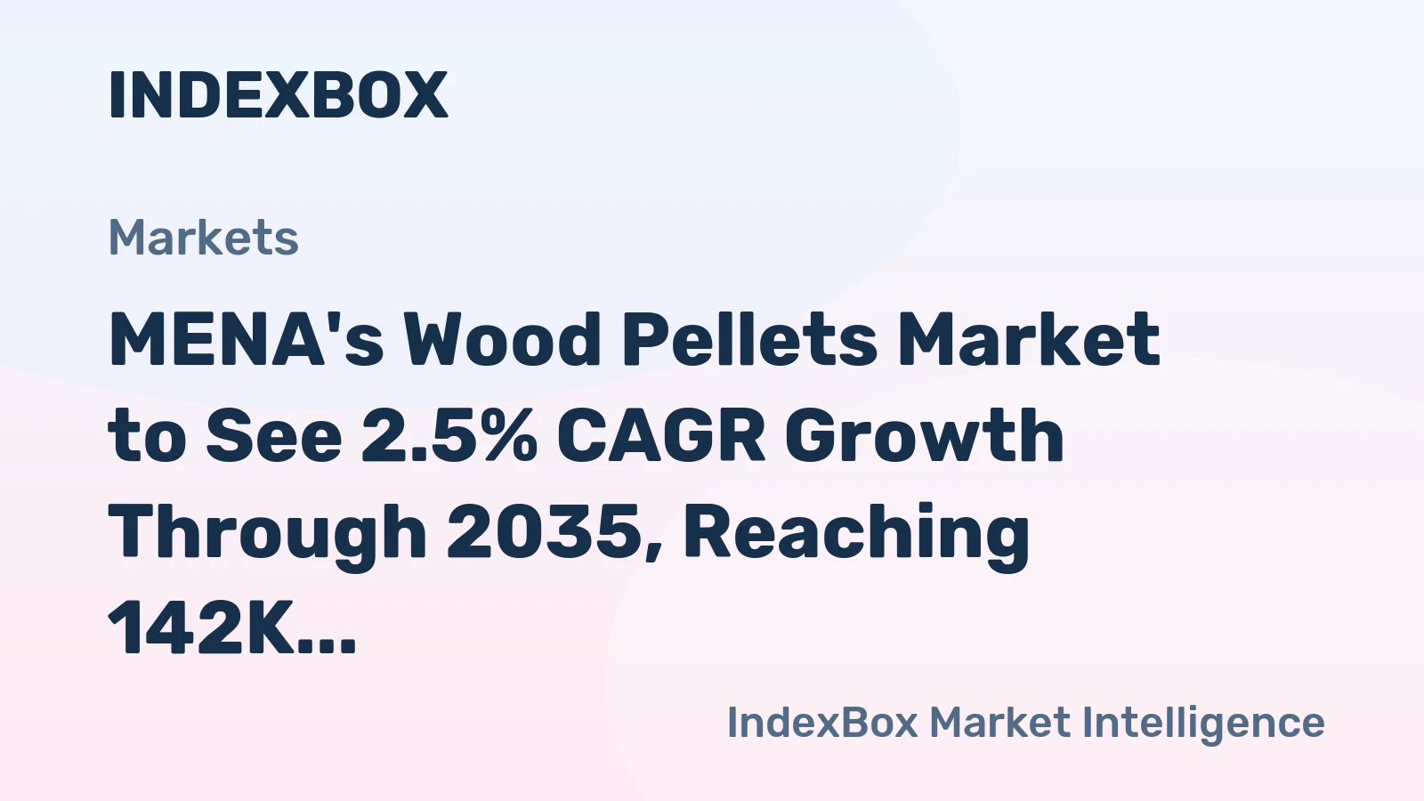 MENA's Wood Pellets Market to See 2.5% CAGR Growth Through 2035, Reaching 142K Tons