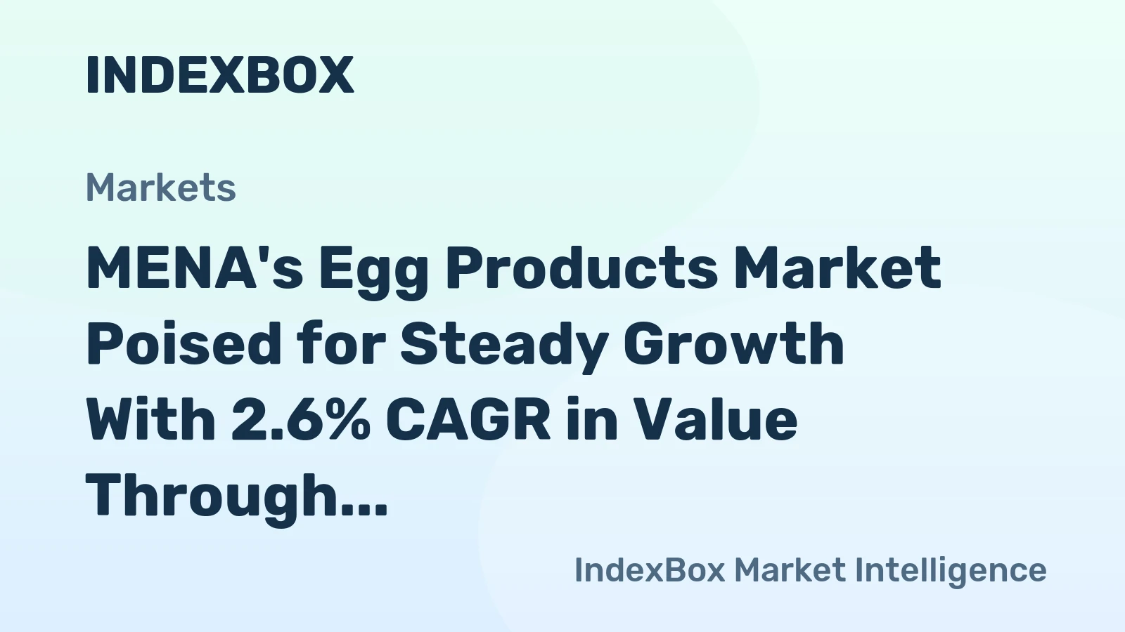 MENA's Egg Products Market Poised for Steady Growth With 2.6% CAGR in Value Through 2035