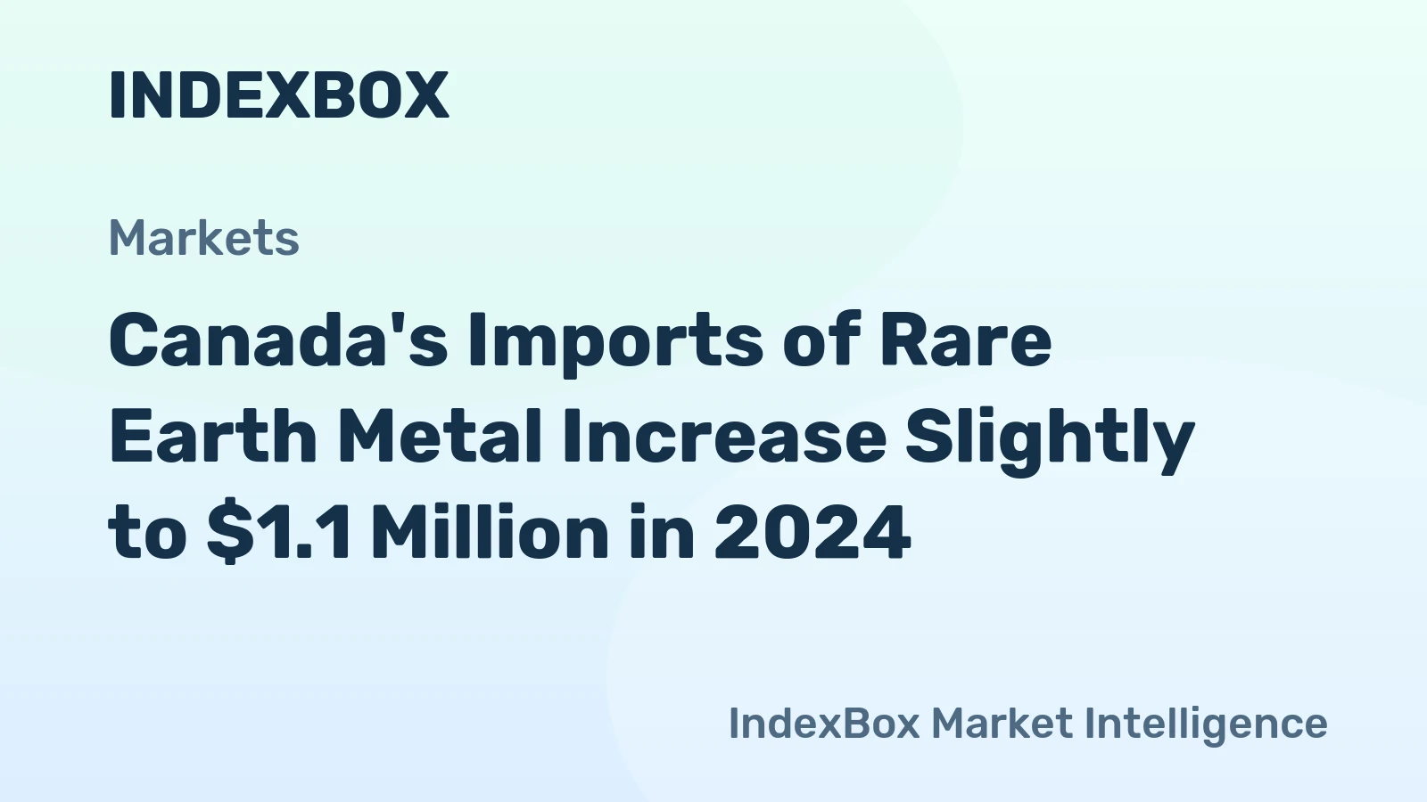 Canada's Imports of Rare Earth Metal Increase Slightly to $1.1 Million in 2024