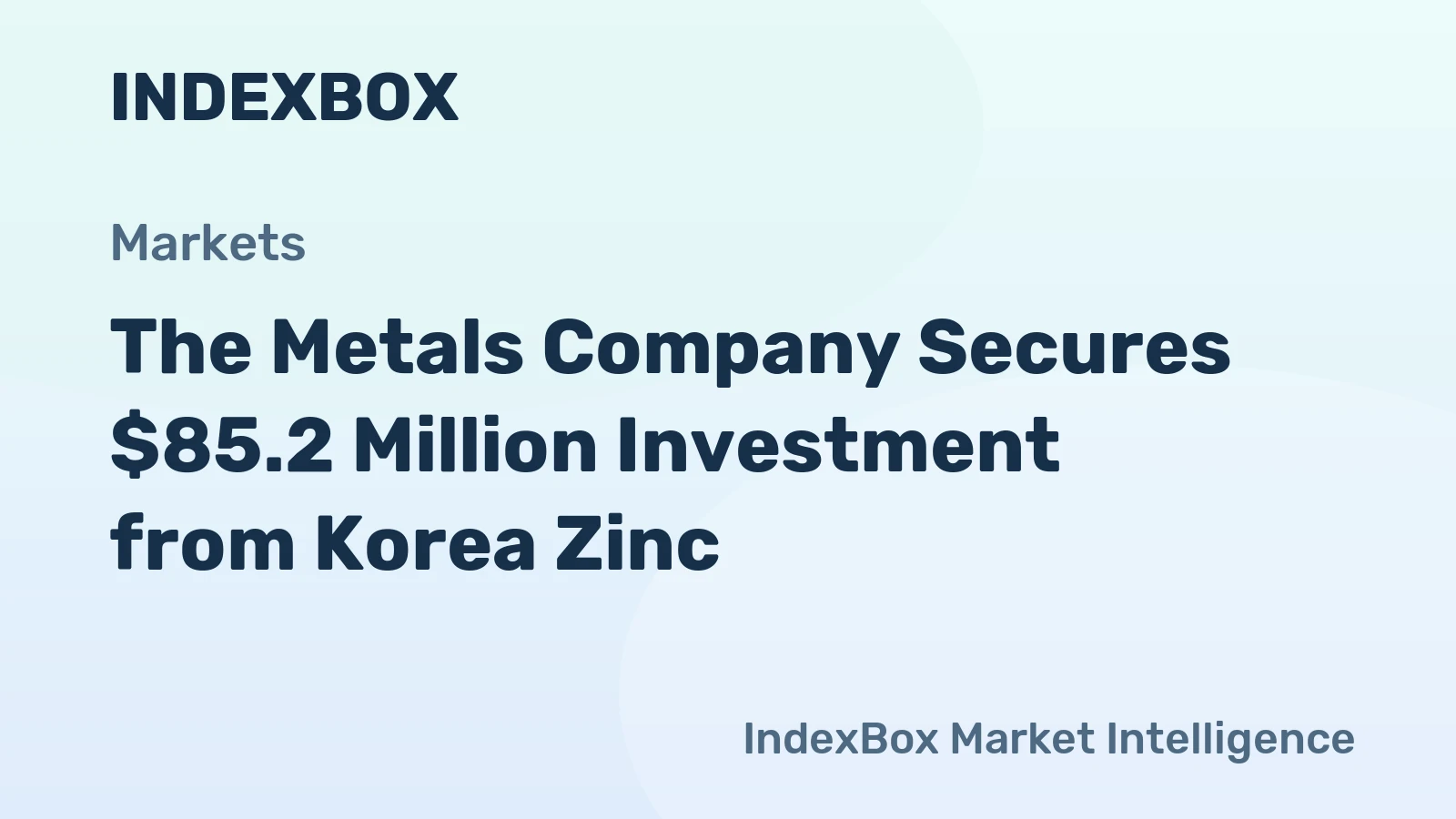 The Metals Company Secures $85.2 Million Investment from Korea Zinc