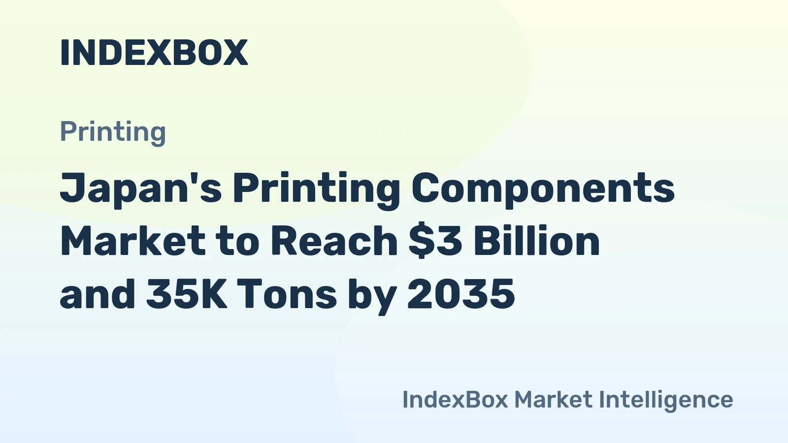 Japan's Printing Components Market to Reach $3 Billion and 35K Tons by 2035