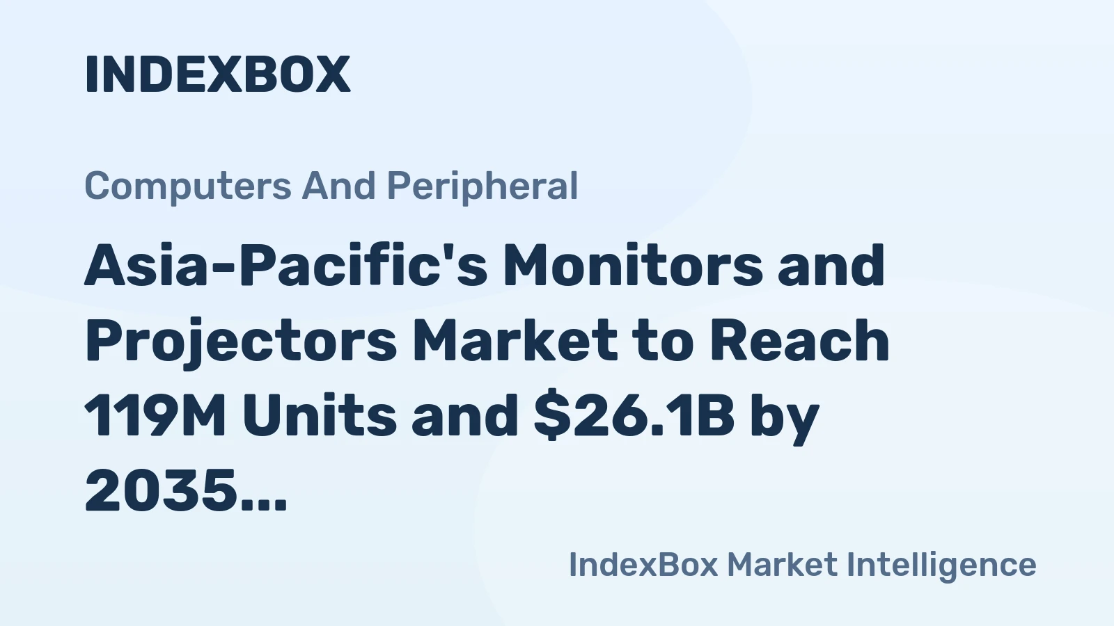 Asia-Pacific's Monitors and Projectors Market to Reach 119M Units and $26.1B by 2035