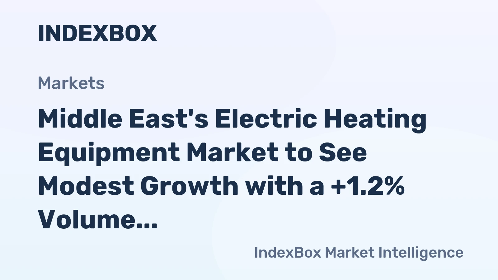 Middle East's Electric Heating Equipment Market to See Modest Growth with a +1.2% Volume CAGR Through 2035