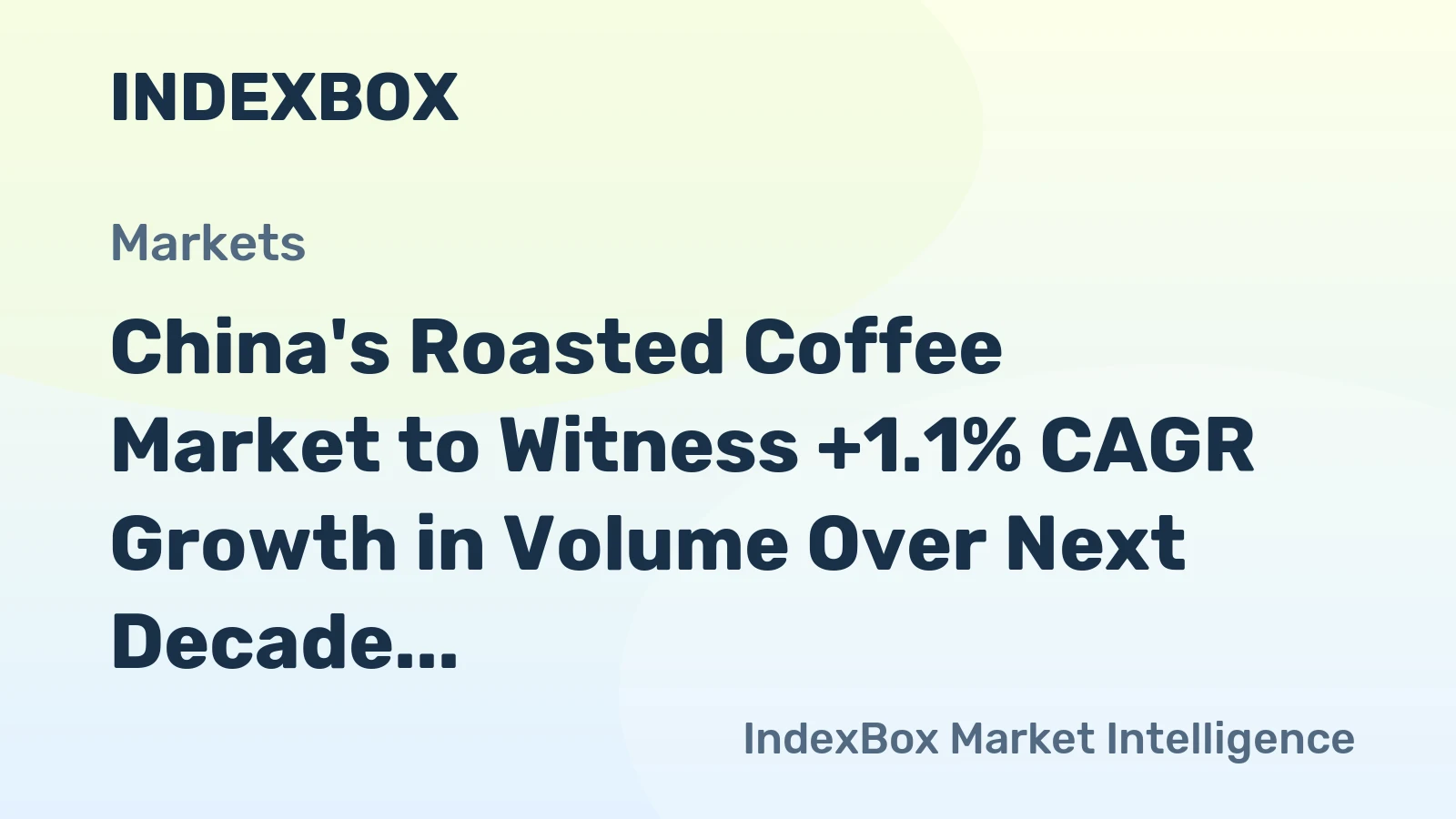 China's Roasted Coffee Market to Witness +1.1% CAGR Growth in Volume Over Next Decade, Reaching 3.9M Tons by 2035