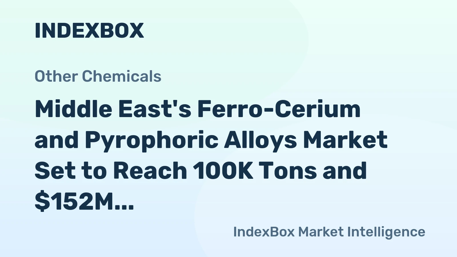 Middle East's Ferro-Cerium and Pyrophoric Alloys Market Set to Reach 100K Tons and $152M by 2035