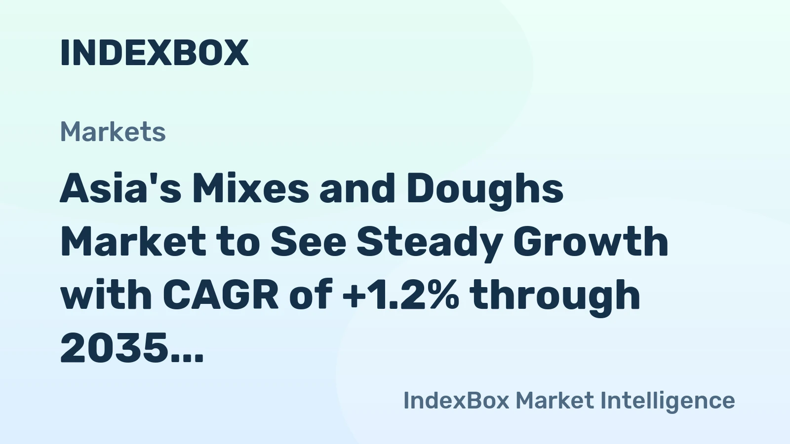 Asia's Mixes and Doughs Market to See Steady Growth with CAGR of +1.2% through 2035