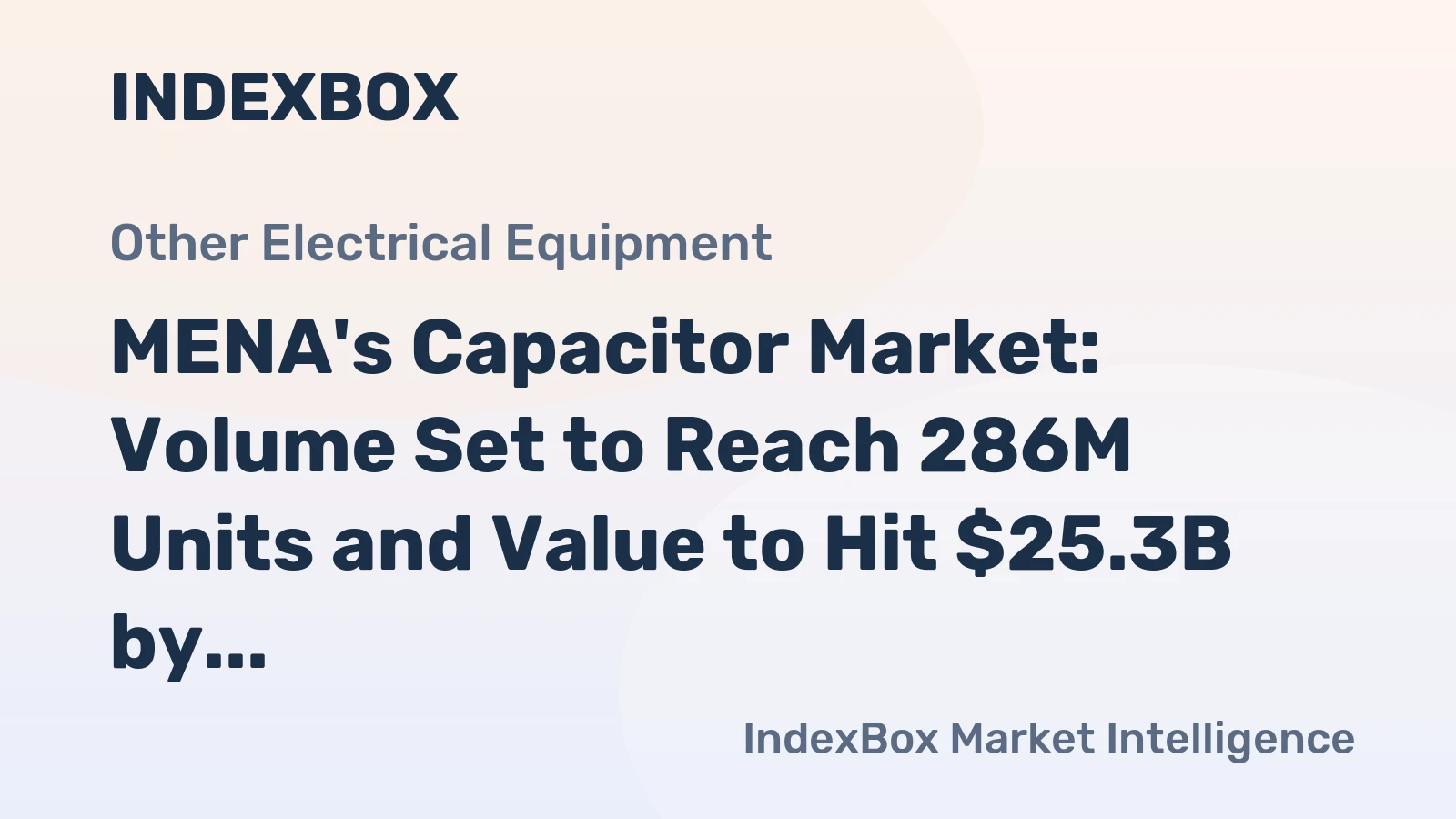 MENA's Capacitor Market: Volume Set to Reach 286M Units and Value to Hit $25.3B by 2035