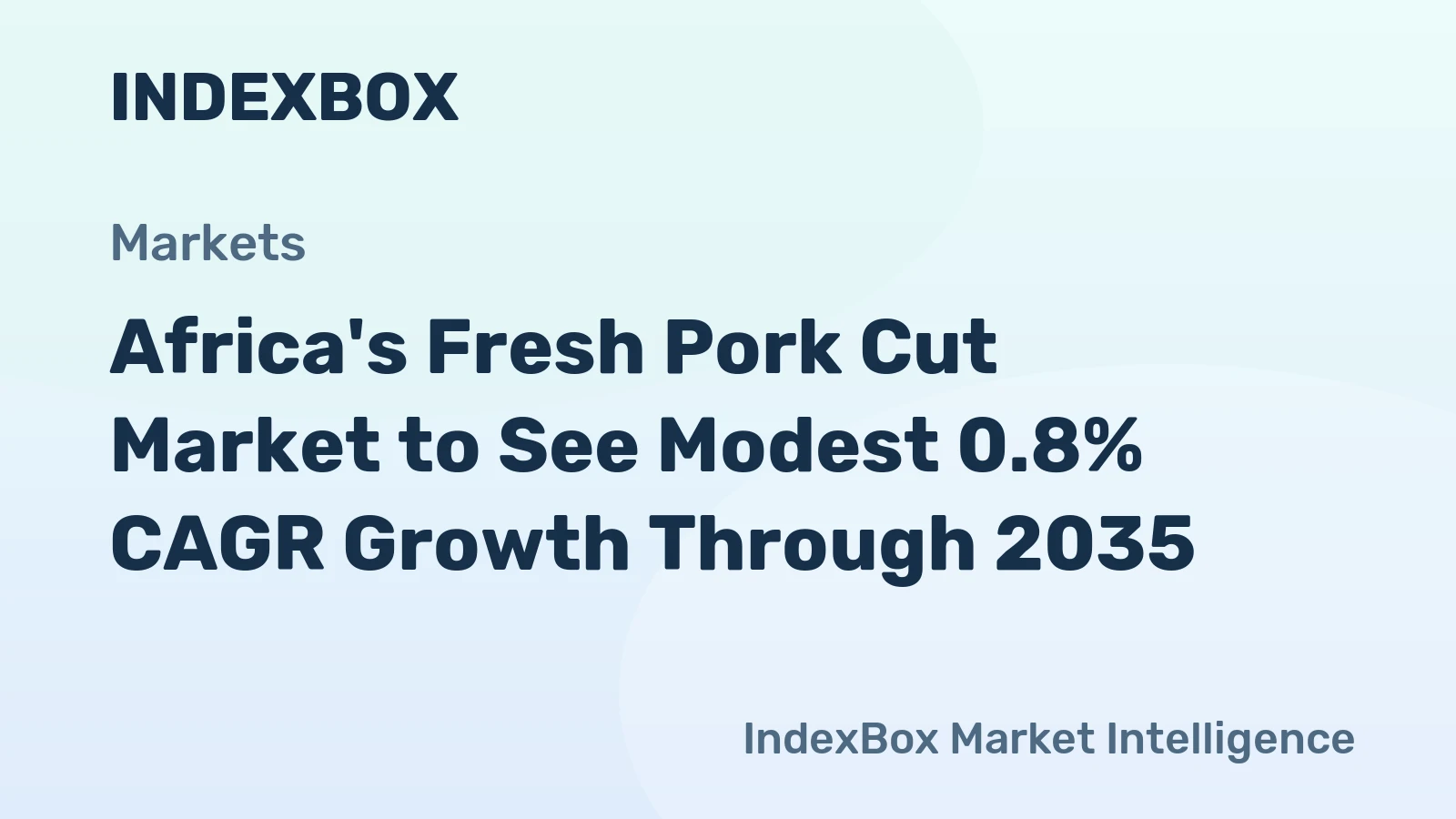 Africa's Fresh Pork Cut Market to See Modest 0.8% CAGR Growth Through 2035