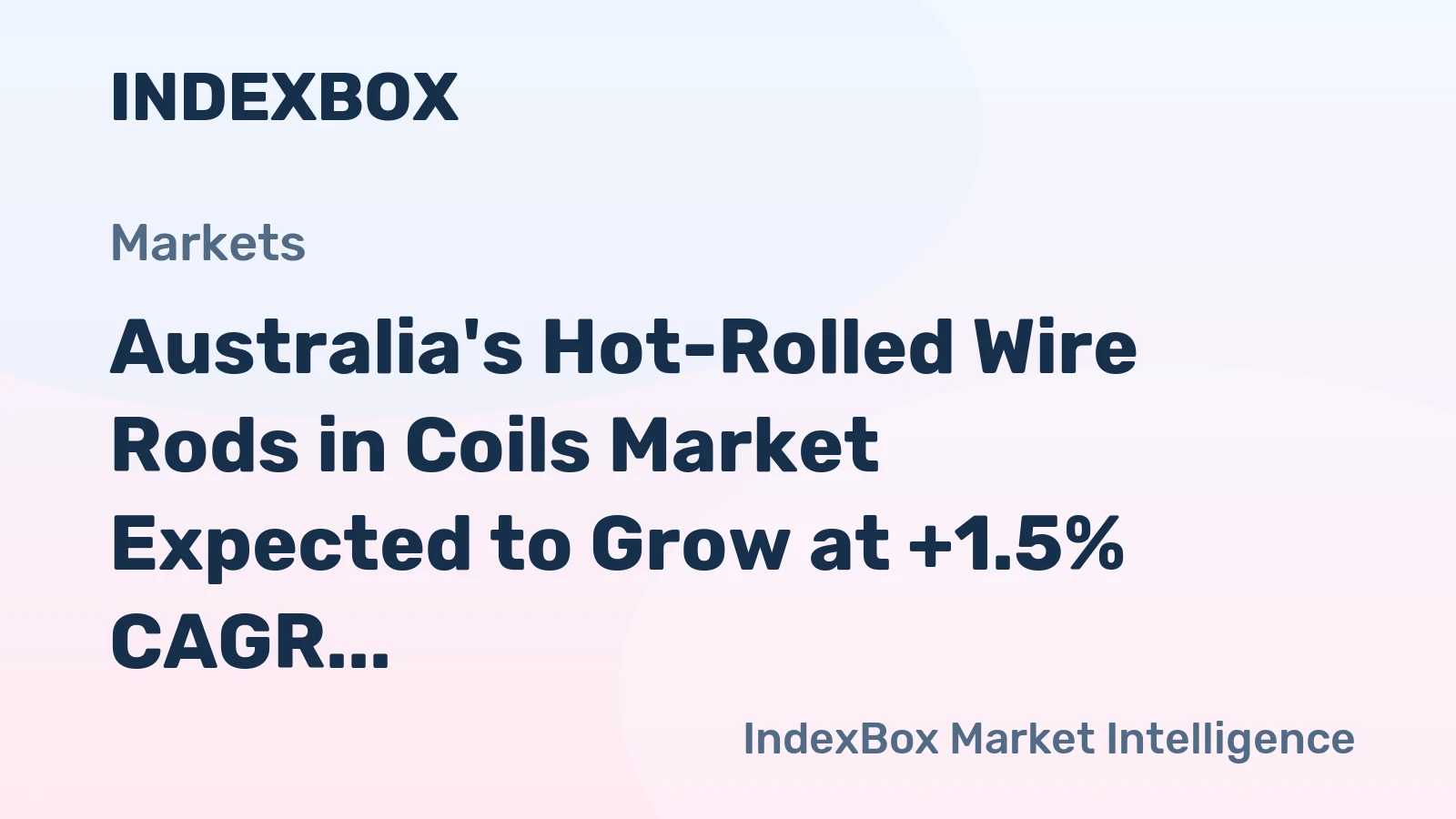 Australia's Hot-Rolled Wire Rods in Coils Market Expected to Grow at +1.5% CAGR Over Next Decade
