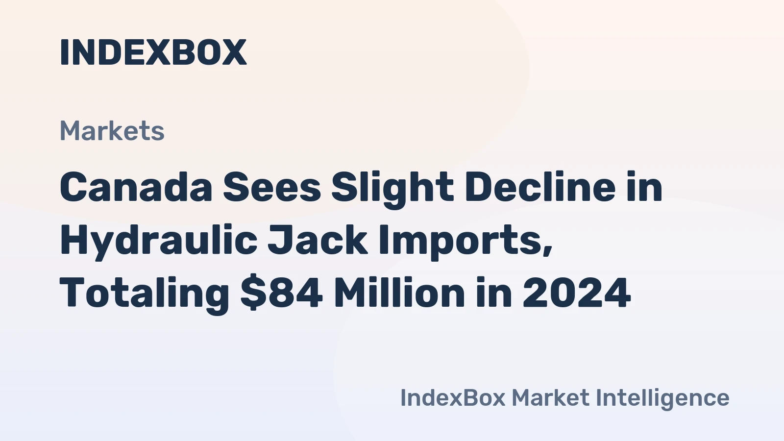Canada Sees Slight Decline in Hydraulic Jack Imports, Totaling $84 Million in 2024