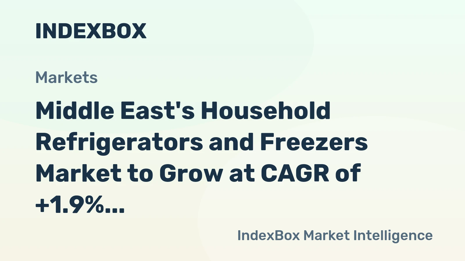 Middle East's Household Refrigerators and Freezers Market to Grow at CAGR of +1.9% through 2035