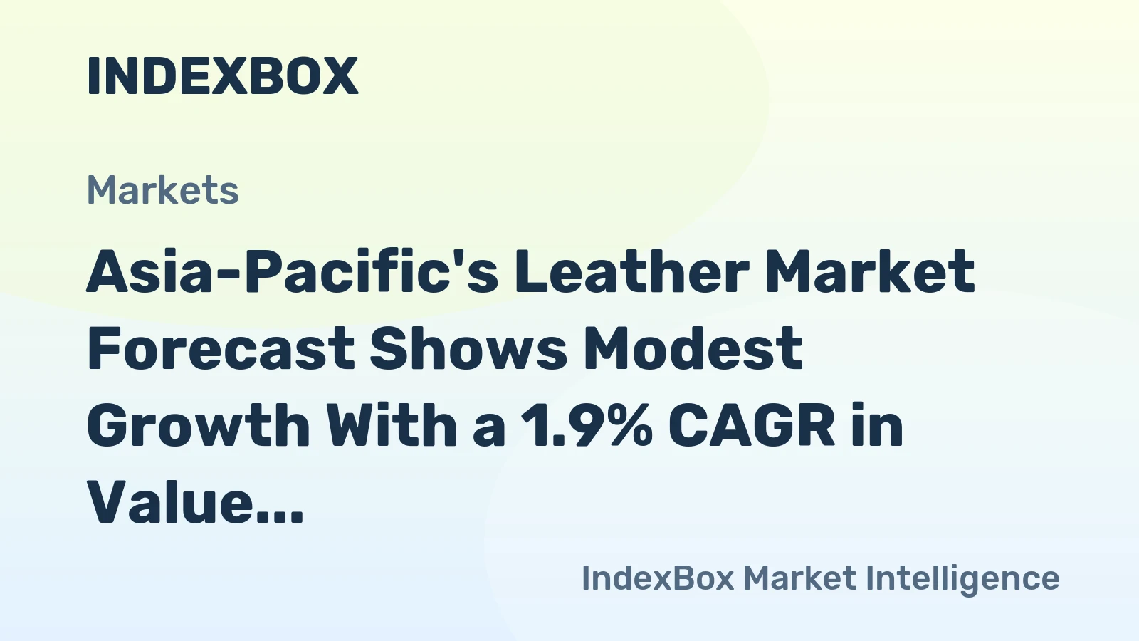 Asia-Pacific's Leather Market Forecast Shows Modest Growth With a 1.9% CAGR in Value