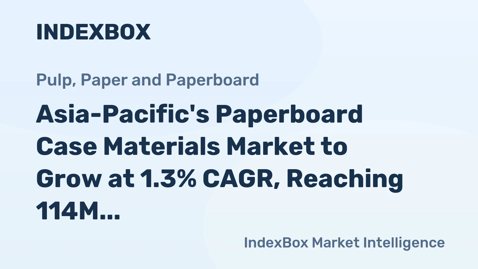 Asia-Pacific's Paperboard Case Materials Market to Grow at 1.3% CAGR, Reaching 114M Tons by 2035