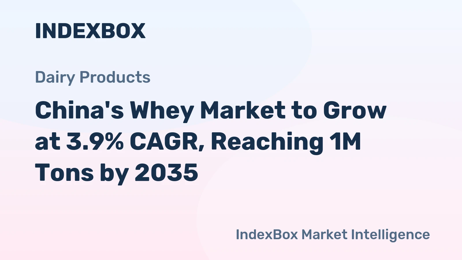 China's Whey Market to Grow at 3.9% CAGR, Reaching 1M Tons by 2035