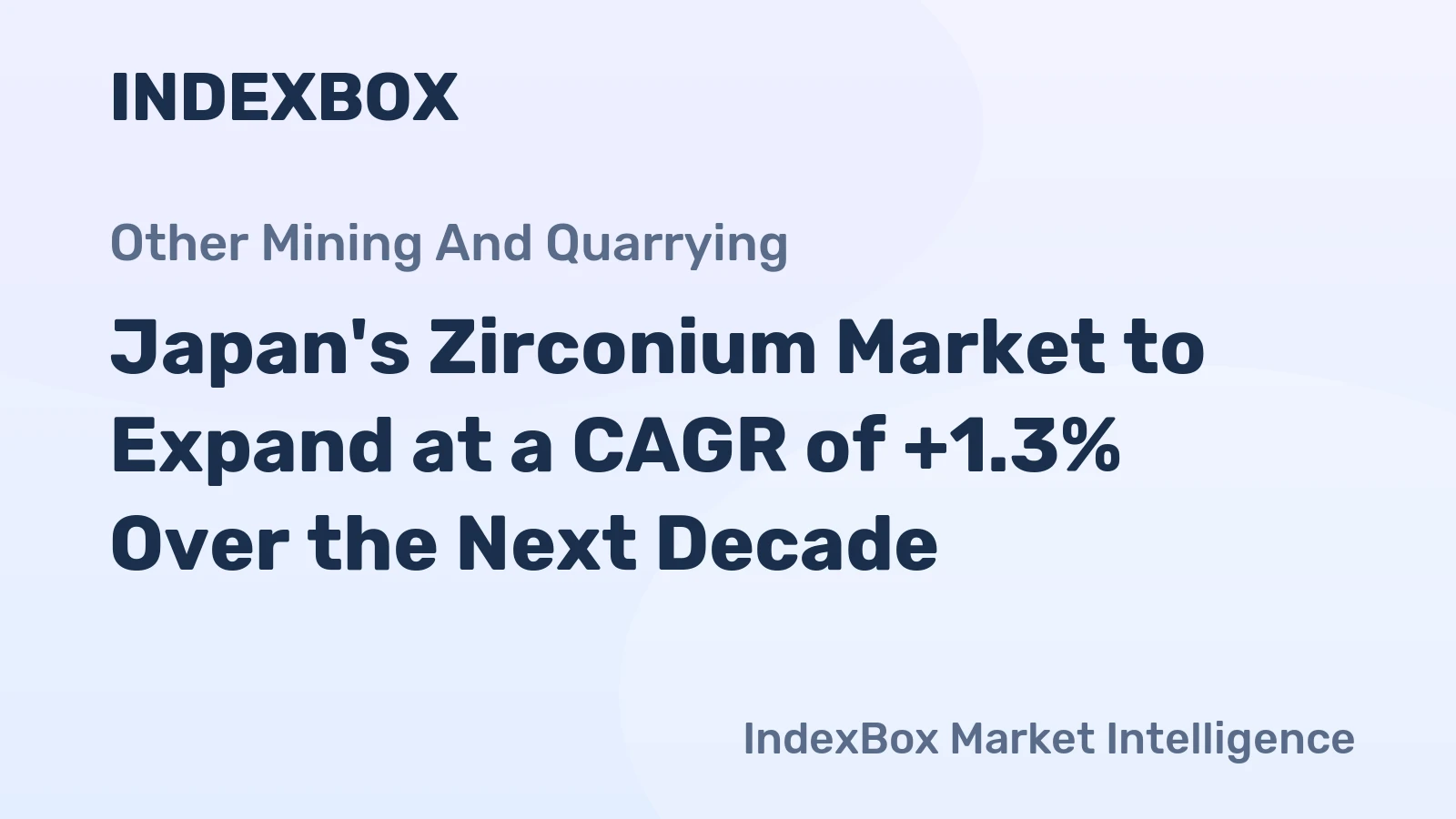 Japan's Zirconium Market to Expand at a CAGR of +1.3% Over the Next Decade