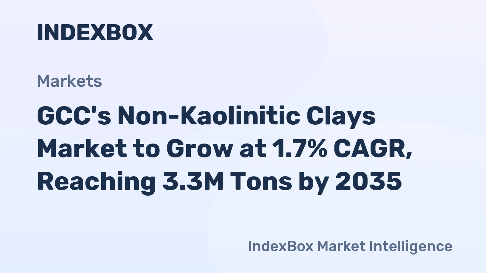 GCC's Non-Kaolinitic Clays Market to Grow at 1.7% CAGR, Reaching 3.3M Tons by 2035