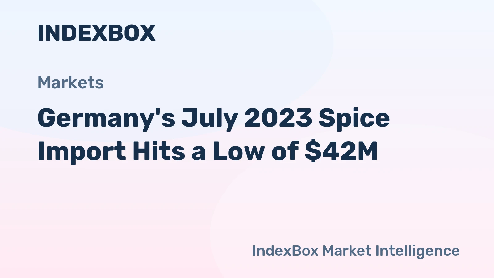 Germany's July 2023 Spice Import Hits a Low of $42M